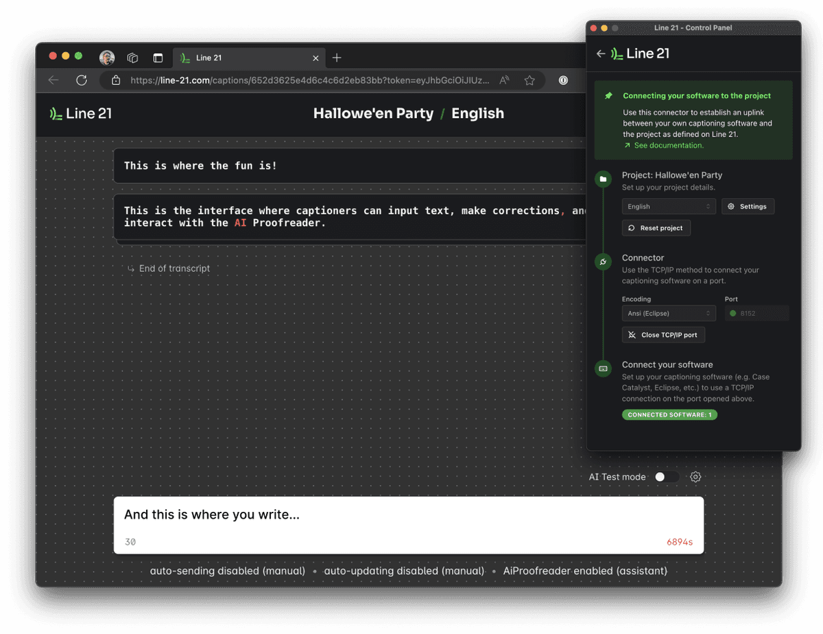 Line 21 Live Captions